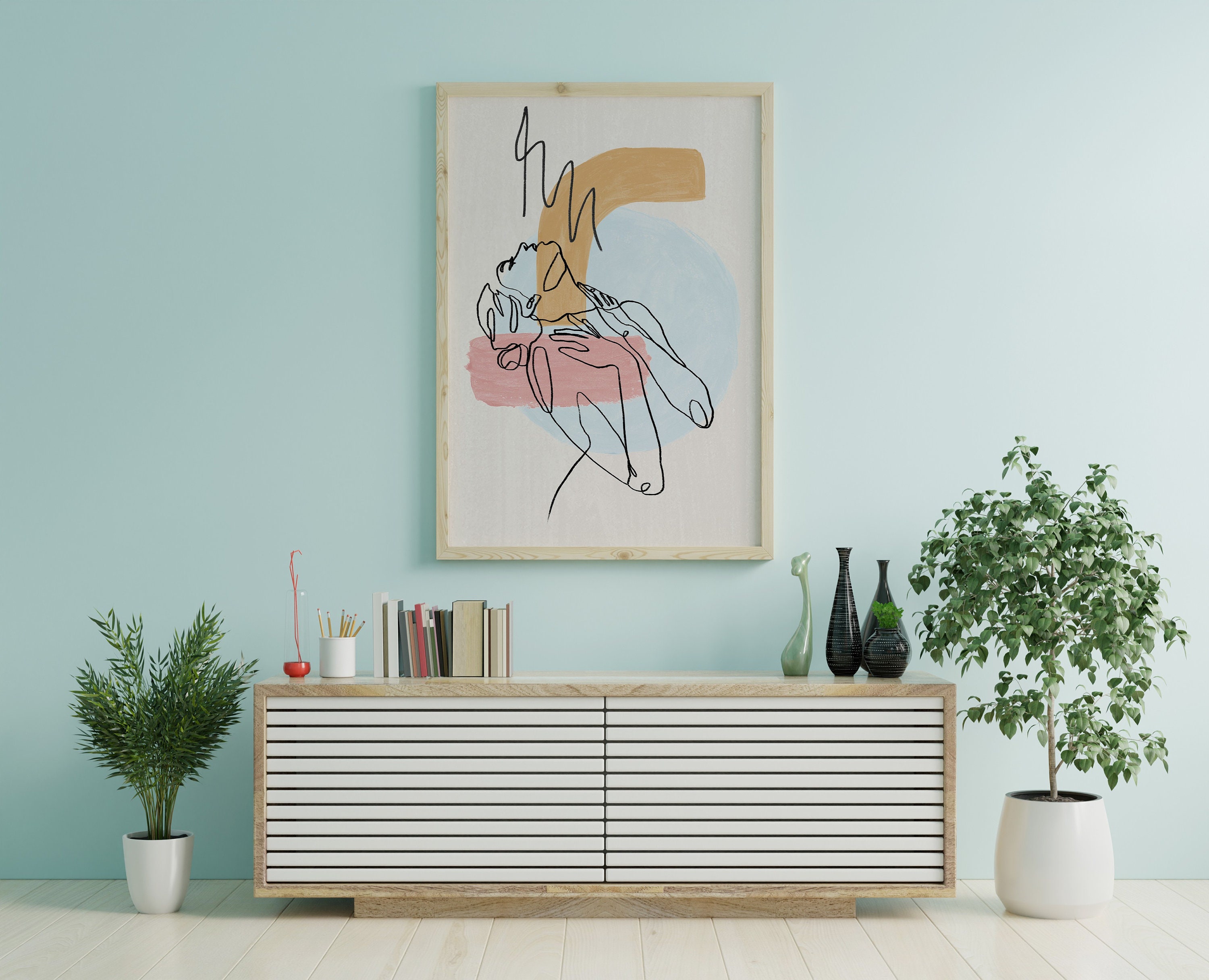 Woman Looking Up Line Art Line Drawing One Line Female - Etsy
