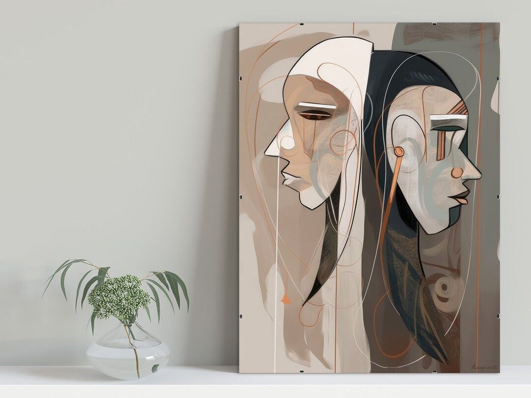 Painting With Two Faces | Emotive | Digital Illustration | Linear ...