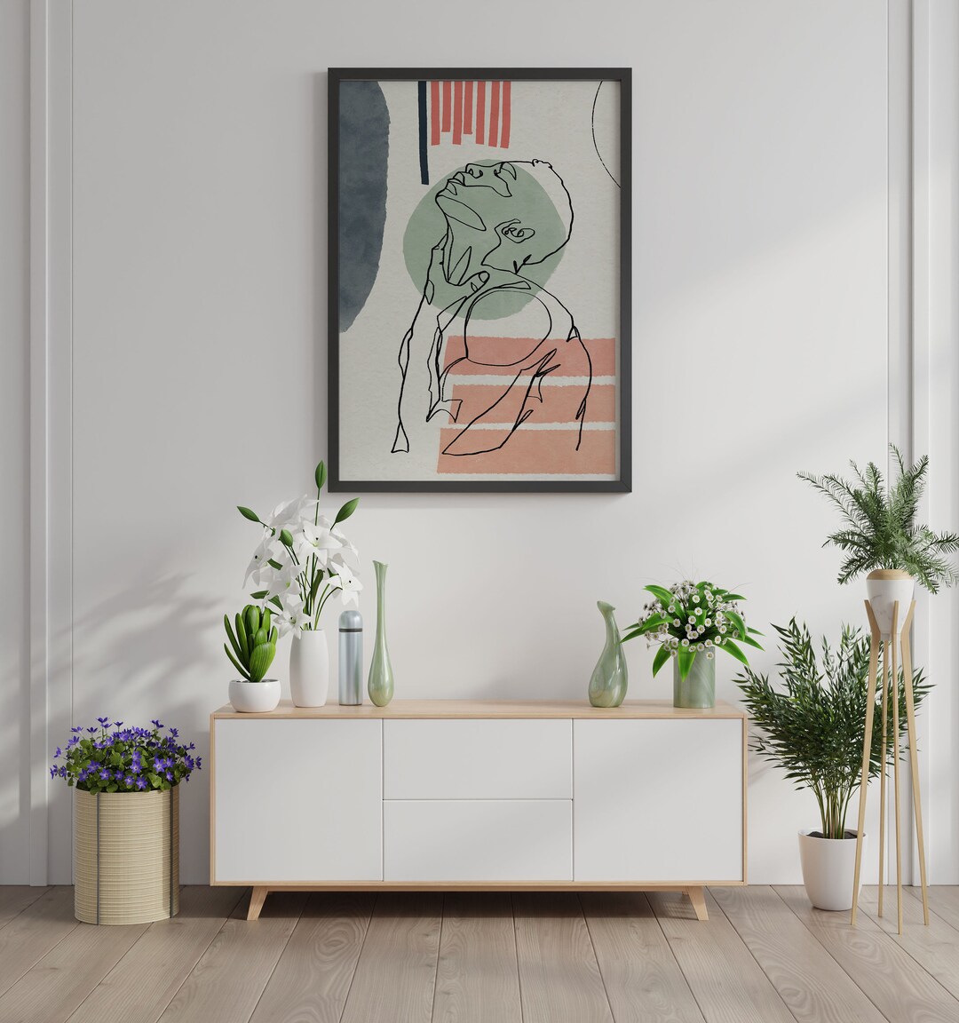 Abstract Man Body Art, One Line Drawing Man, Male Figure Line Art Print ...