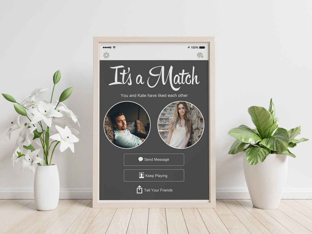 Personalized Perfect Match Poster With Photos, It's A Match, Weddings ...