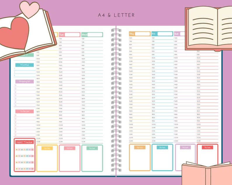 Printable Daily Weekly Hourly Planner With Times Hourly - Etsy