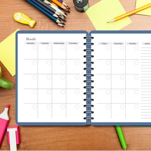 Teacher Planner Calendar Printable, Flexible Academic Year Planner ...