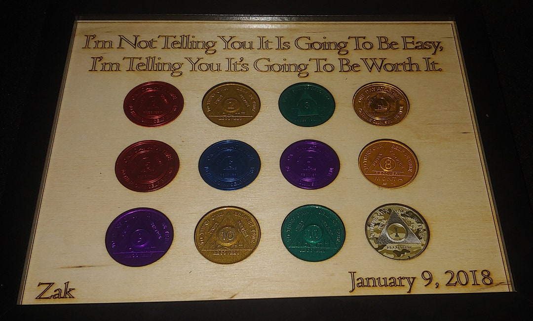 Personalized 12 Coin Holder Recovery Plaque - Etsy