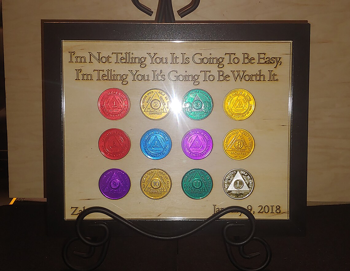 Personalized 12 Coin Holder Recovery Plaque - Etsy