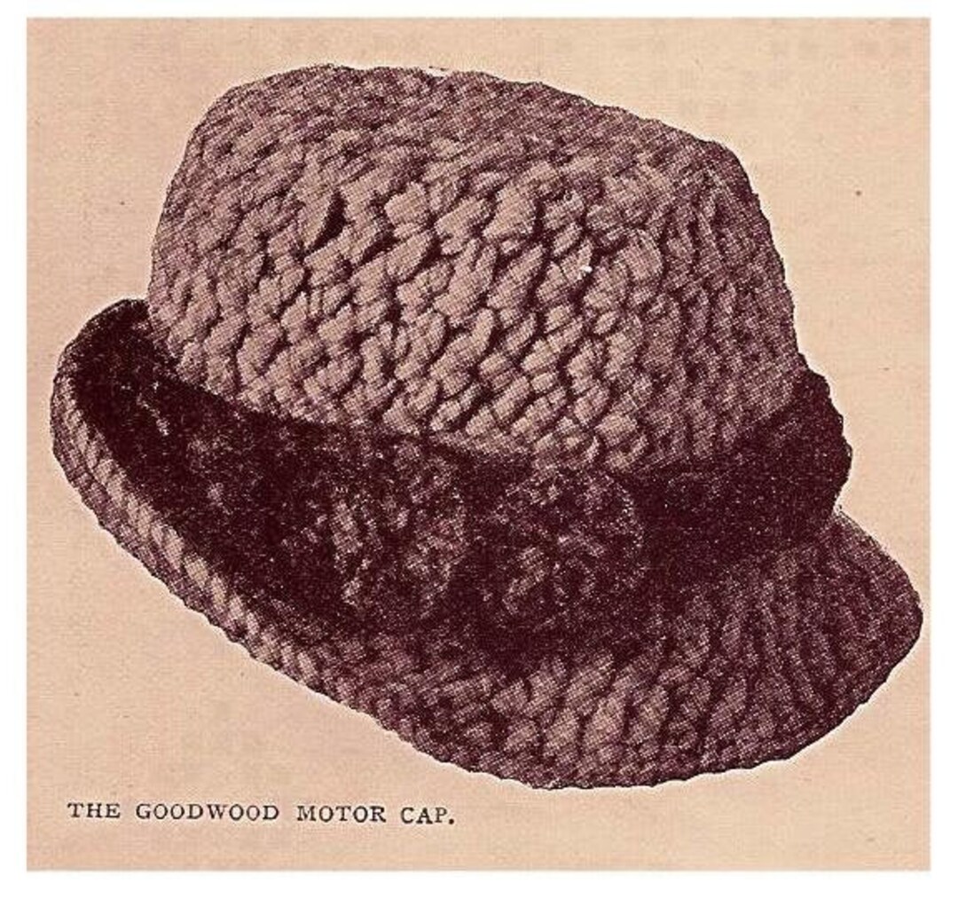 THREE Motoring Caps Goodwood Crochet Patterns 1912 - Etsy