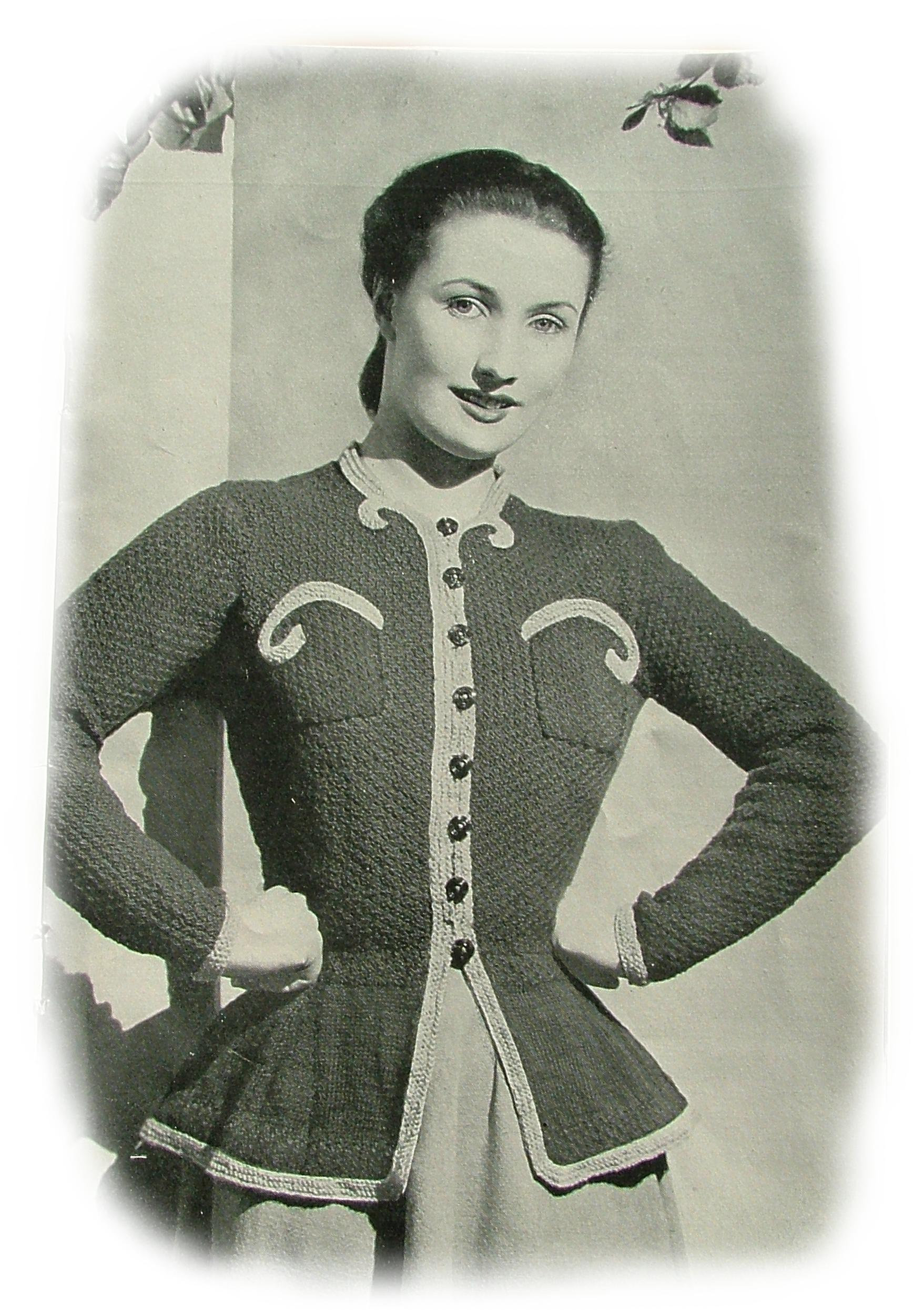 Vintage Ladies Basque Jacket Knitting Pattern 1940s - Etsy