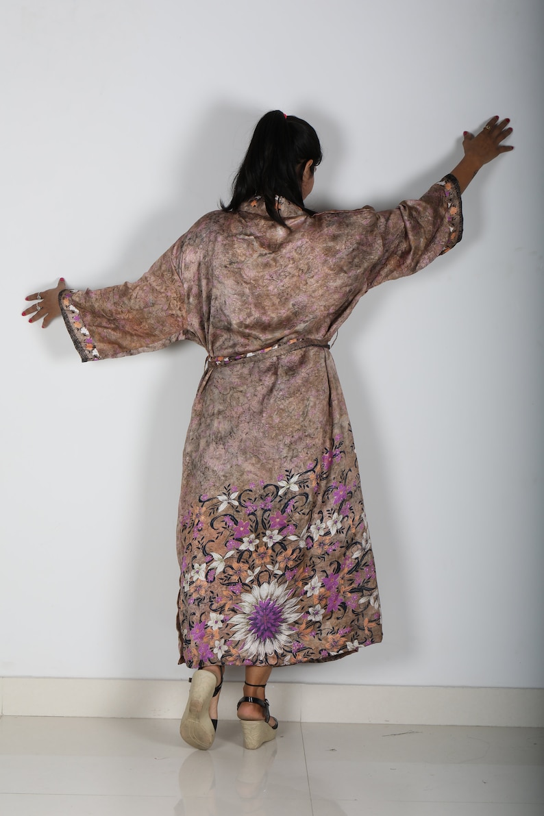 Beach Robe/ Kimono Robe/ Swim Wear Robe/ Night Wear/ Vintage Sari Robe ...