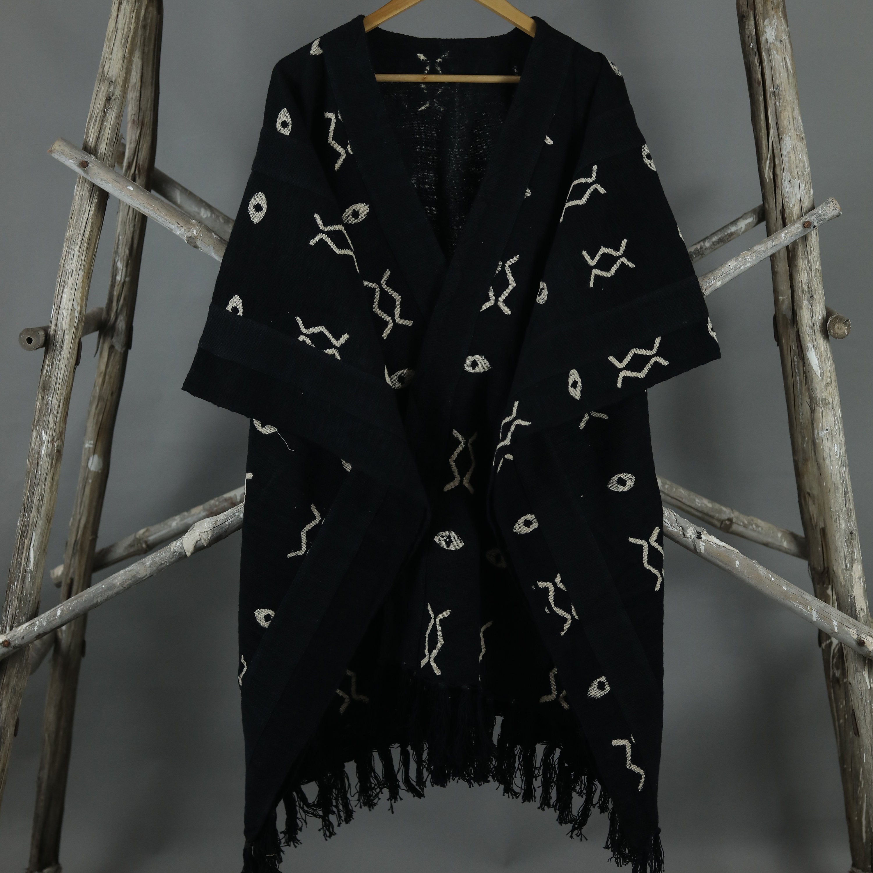Mudcloth Fabric Clothing, Throw Blanket Jacket, African Textile Wrap ...