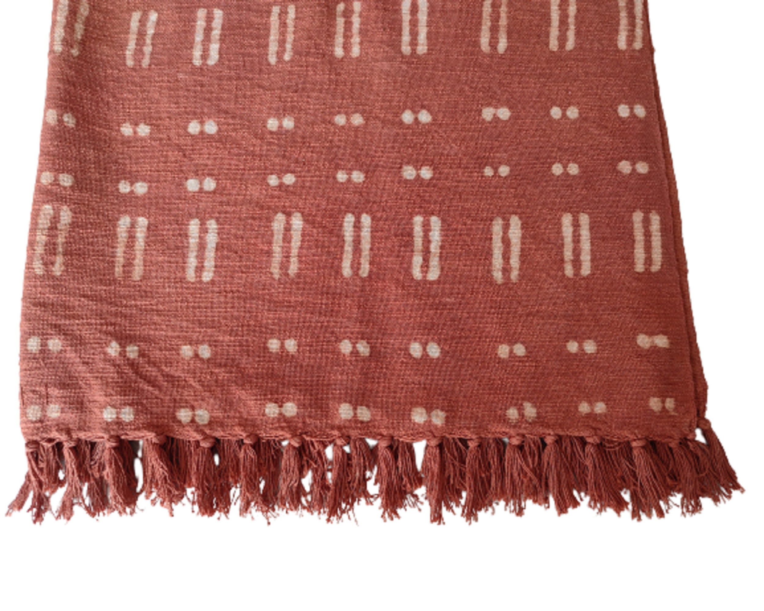 Rust Throw, Brick Coloured Bedspread, Couch Sofa Coverlet, Hand Loomed ...