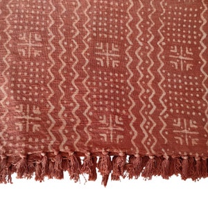 Rust Throw, Brick Coloured Bedspread, Couch Sofa Coverlet, Hand Loomed ...