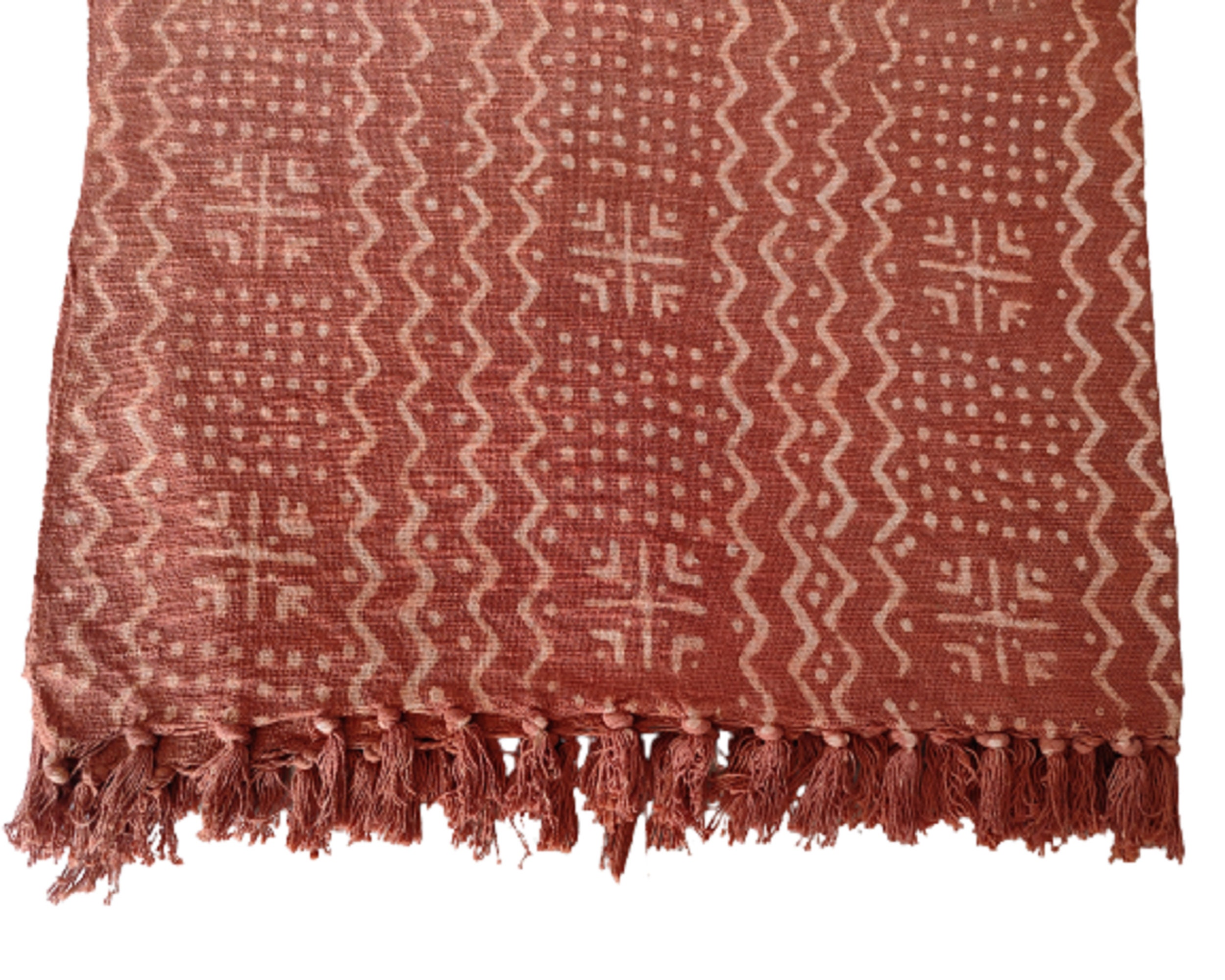 Rust Throw, Brick Coloured Bedspread, Couch Sofa Coverlet, Hand Loomed ...