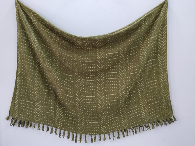 Olive Green Throw Blanket for Sofas Beach Throws Boho Cotton - Etsy