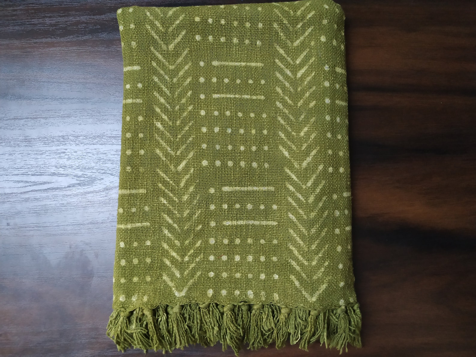 Olive Green Throw Blanket for Sofas Beach Throws Boho Cotton Fringed ...