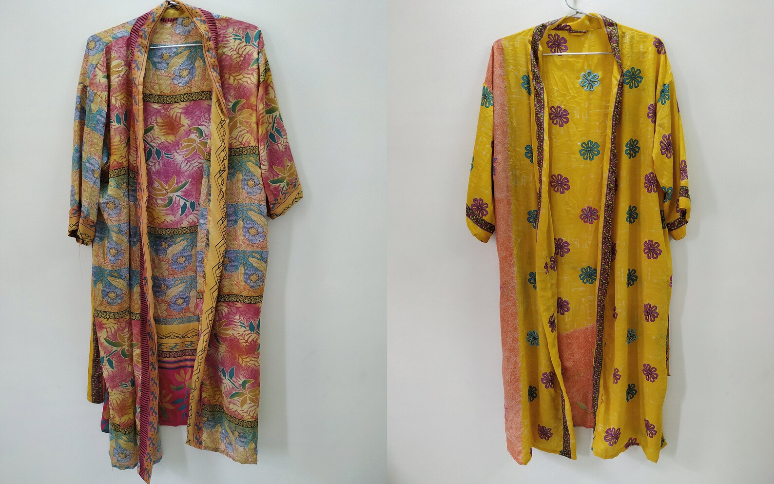 Saree Kimono Robes,floral Kimono Robe,soft and Comfortable Bath Robes ...