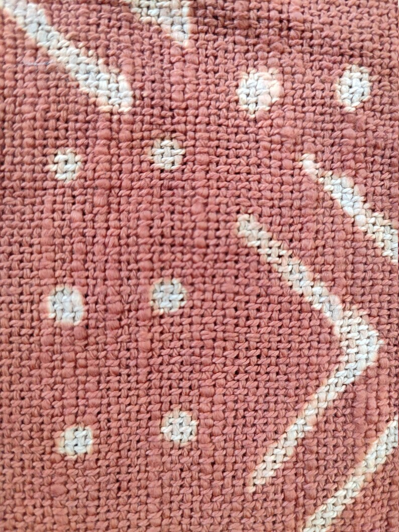 Rust Mudcloth Cotton Woven Throw Blanket With Tassels | Etsy