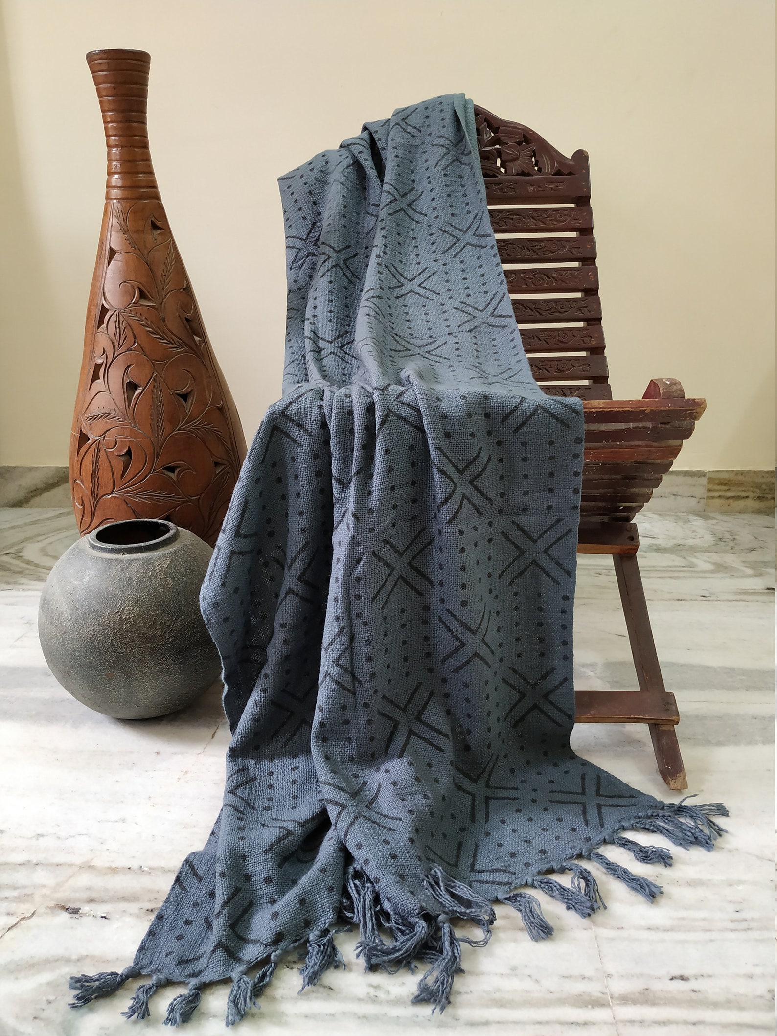 Gray Sofas Couch Coverlet Bed Runner Beach Blanket Tassles - Etsy