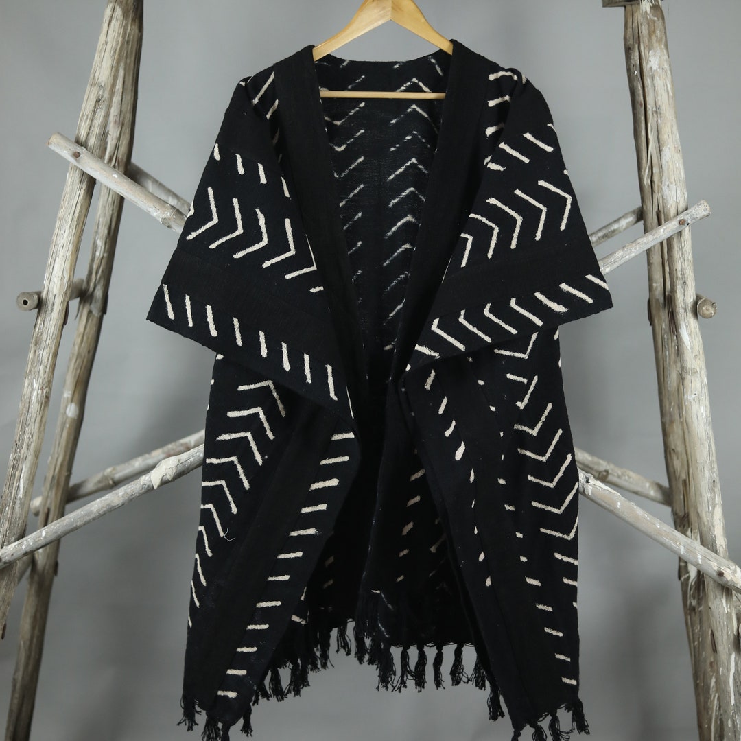 Mudcloth Fabric Clothing, Throw Blanket Jacket, African Textile Wrap ...