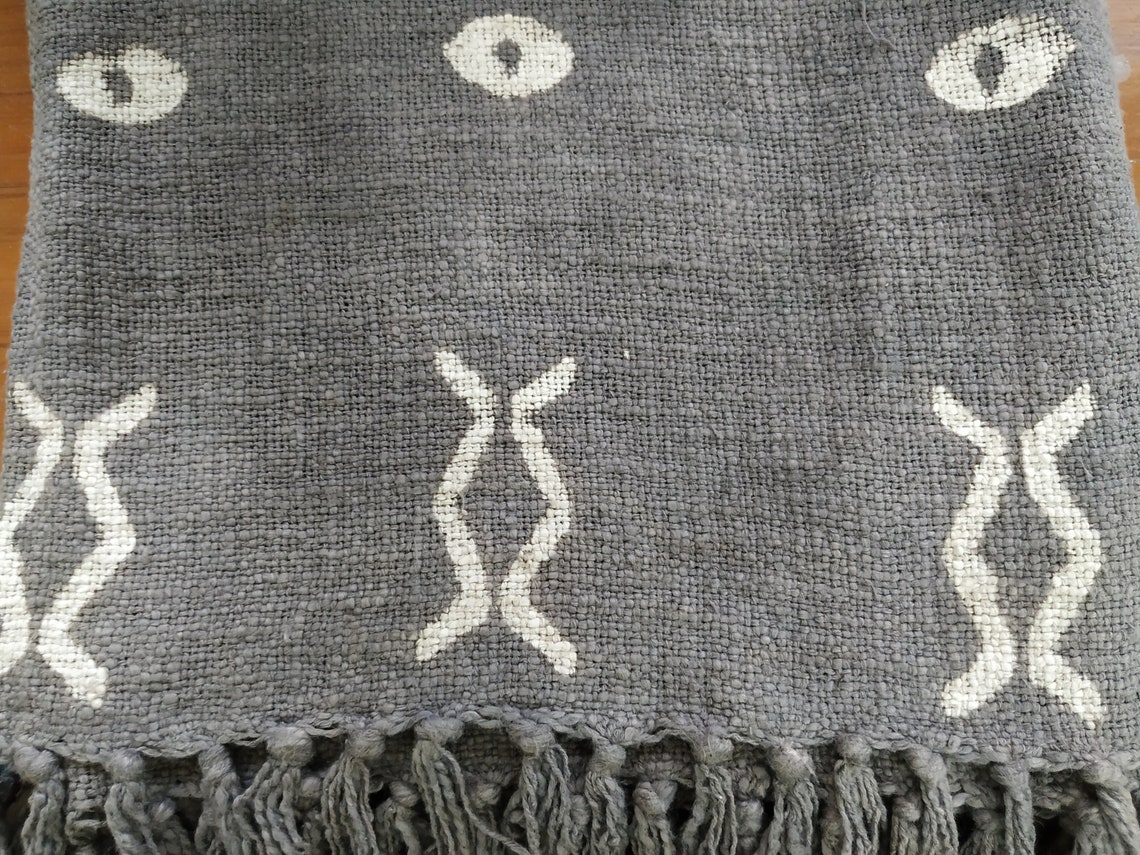 Dark Gray Throw Blanket for Sofas Beach Throws Boho Cotton - Etsy