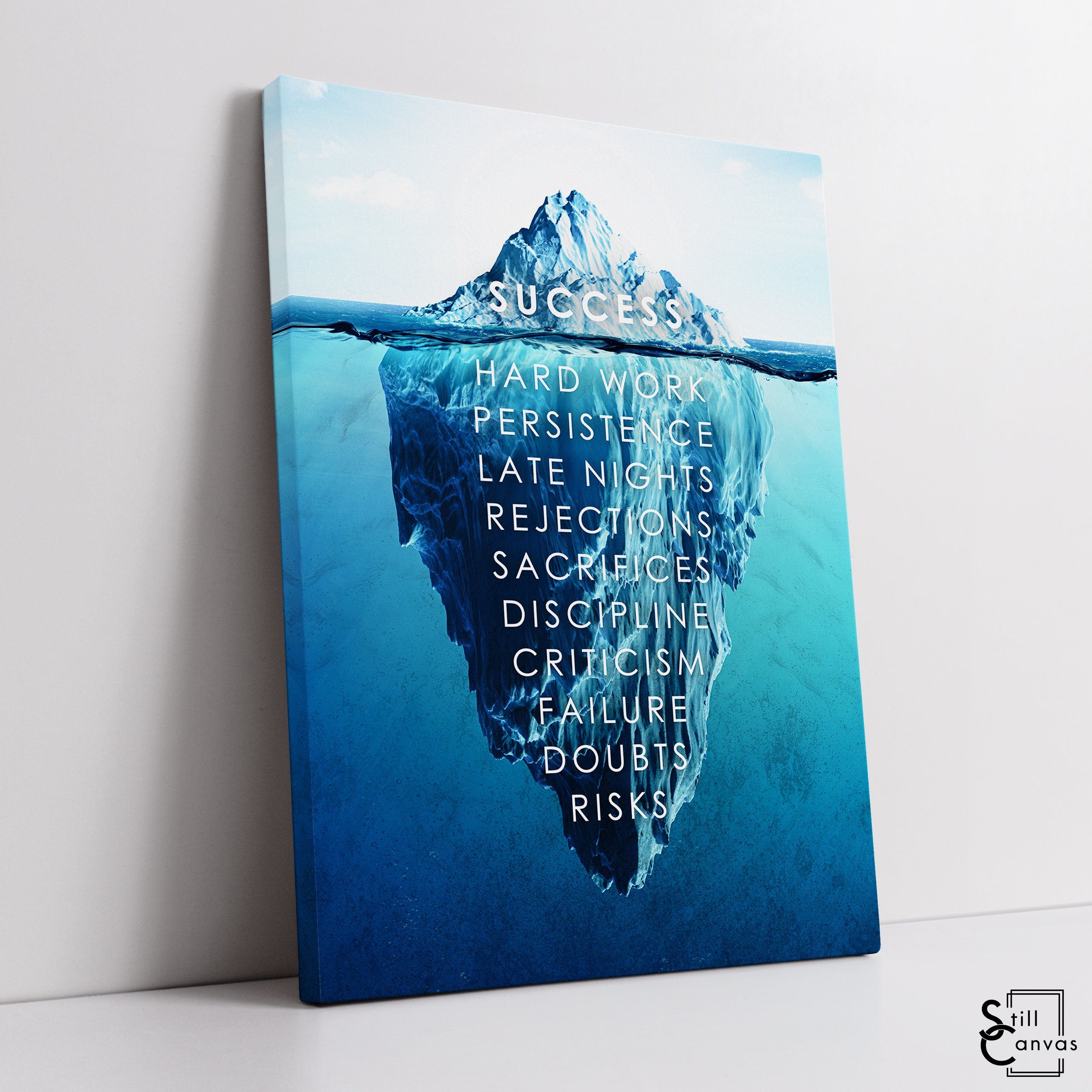 MOTIVATIONAL CANVAS ART Success List Iceberg Quote - Etsy UK