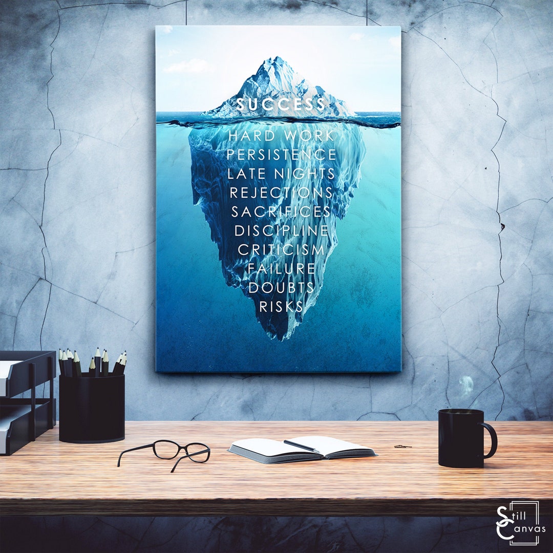 MOTIVATIONAL CANVAS ART Success List Iceberg Quote - Etsy UK