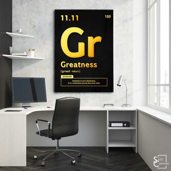 Home & Living Wall Hangings Periodic Greatness GoldBlack Quote ...