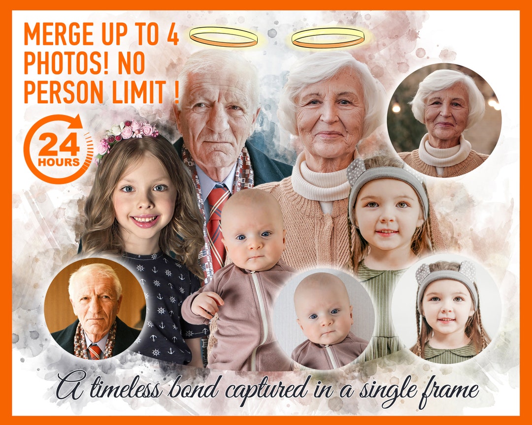 Merge Multiple Photos Photoshop Service Merge Add Deceased Loved One to ...