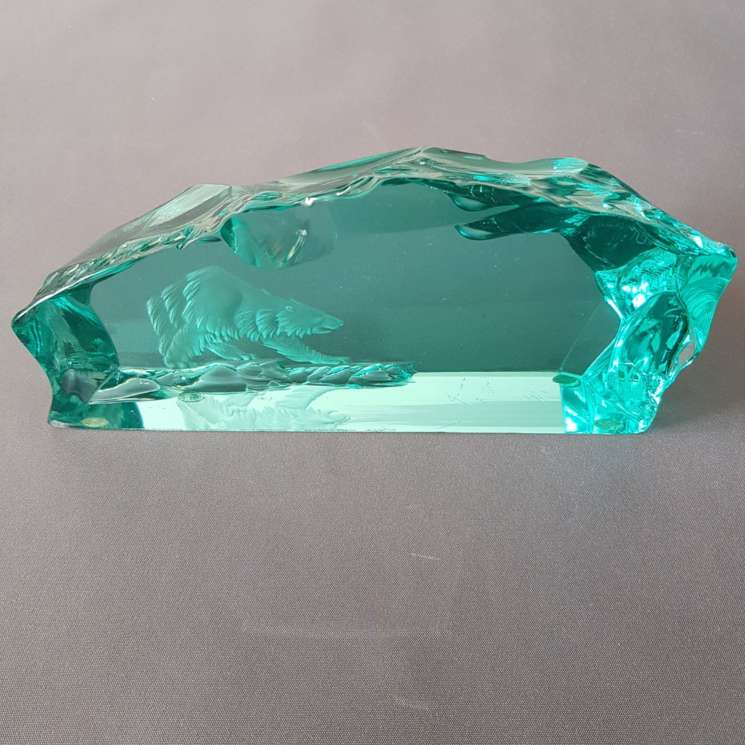 Beautiful Large Turquoise Blue Ice Block Made of Art Glass by L ...