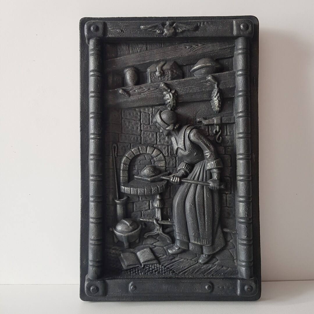 Heavy Cast Iron Relief Wall Plaque "baker Baking Bread" - Etsy