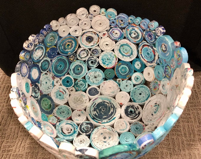 Recycled Coiled Rolled Paper Bowl 7”D X 4”H - Etsy