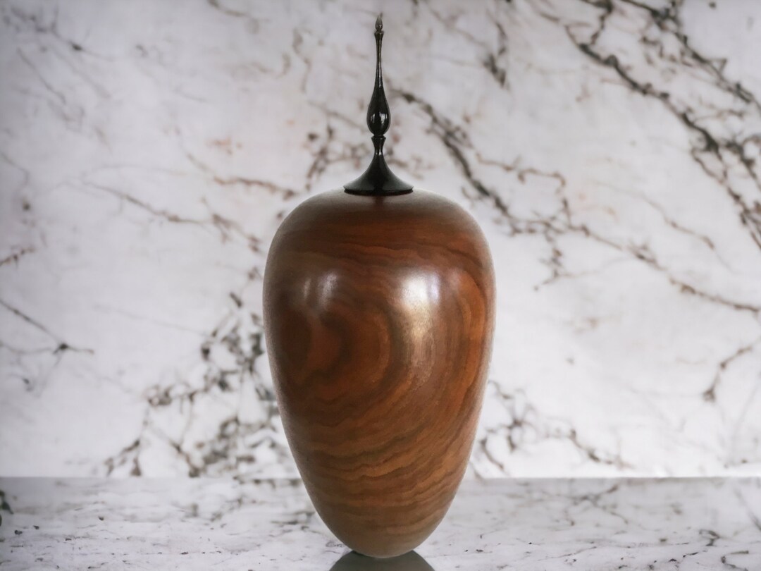Black Walnut Wood Vase W/finial - FREE US Shipping | Decorative Vase ...