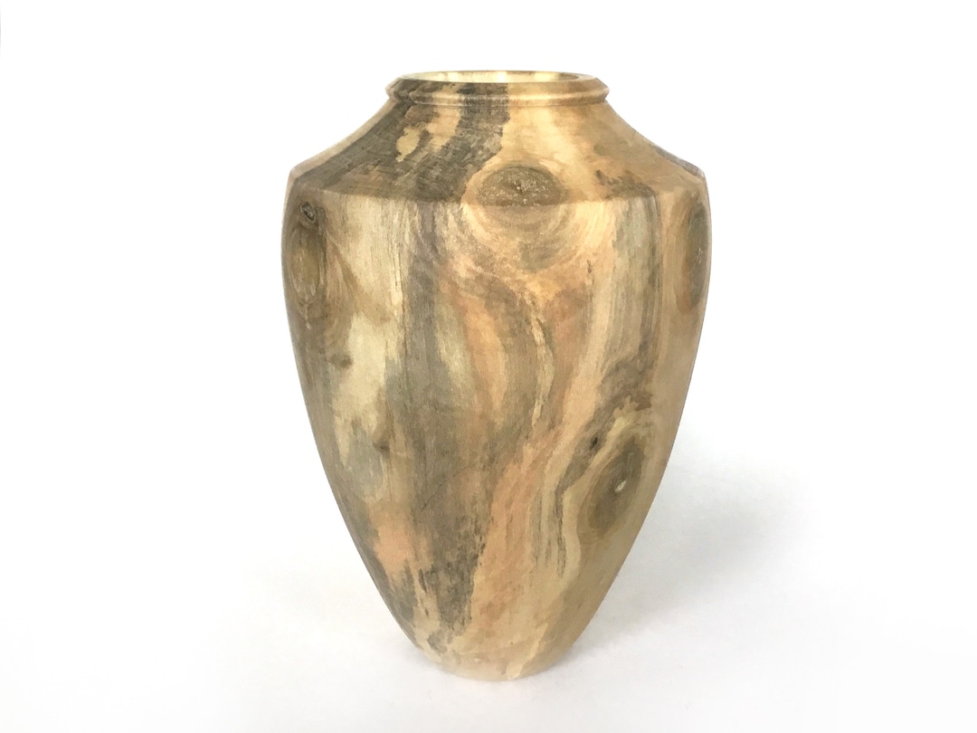 Handcrafted Wood Vase Rustic Dry Flower Vase Wooden Decorative Vase ...