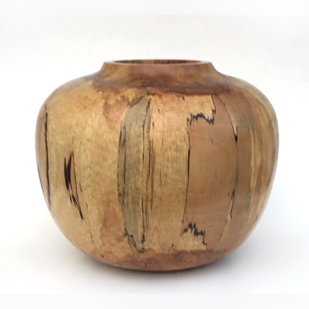 Handmade Wood Vase Dry Flower Vase Large Rustic Vase Coffee Table Home ...