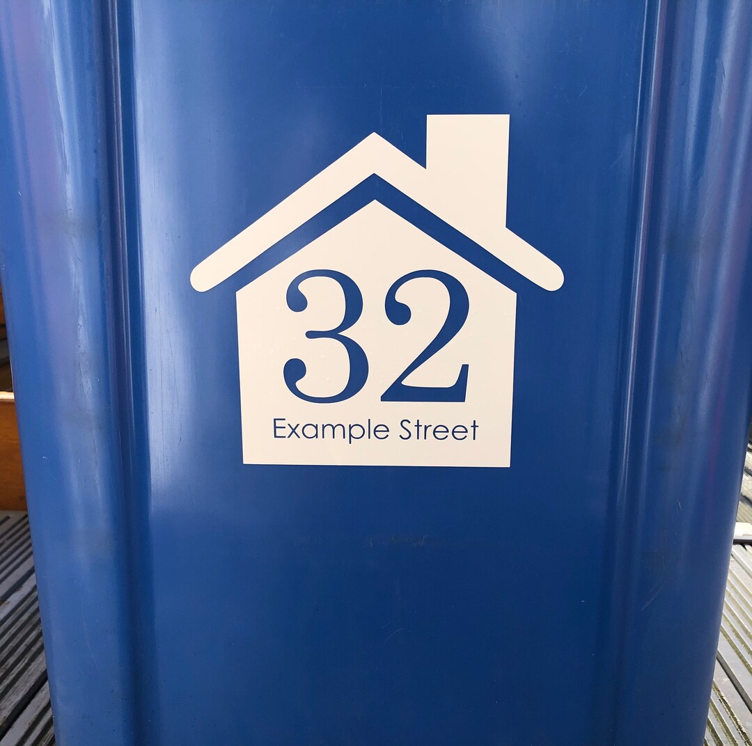 Wheelie Bin House Number Label - Etsy