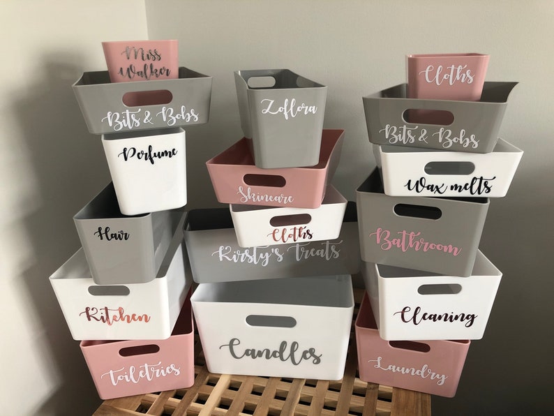 Personalised Storage Boxes Choice of 8 Fonts 6 Different - Etsy UK