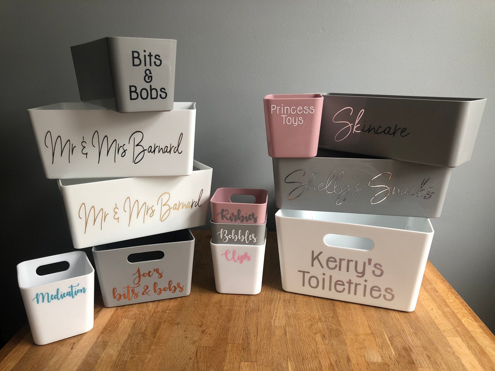 Personalised Storage Boxes Choice of 8 Fonts 6 Different - Etsy UK