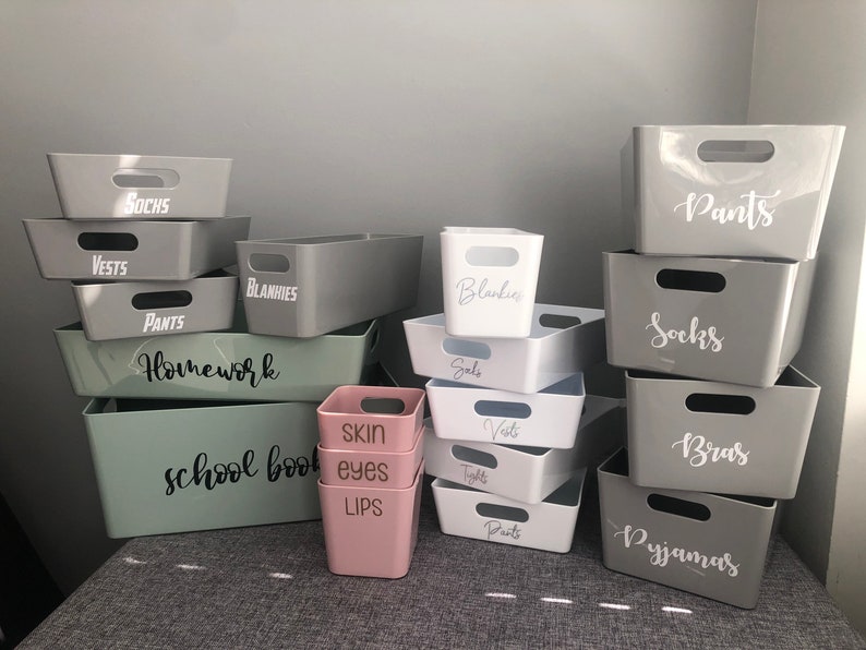 Personalised Storage Boxes Choice of 8 Fonts 6 Different - Etsy UK