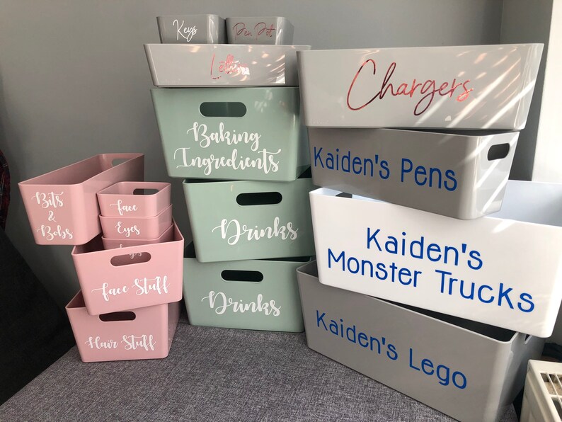 Personalised Storage Boxes Choice of 8 Fonts 6 Different - Etsy UK