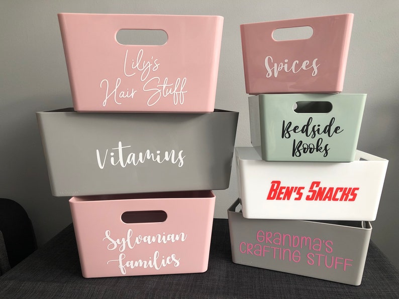 Personalised Storage Boxes Choice of 8 Fonts 6 Different - Etsy UK