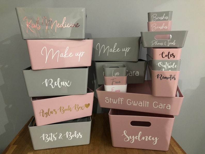 Personalised Storage Boxes Choice of 8 Fonts 6 Different | Etsy UK