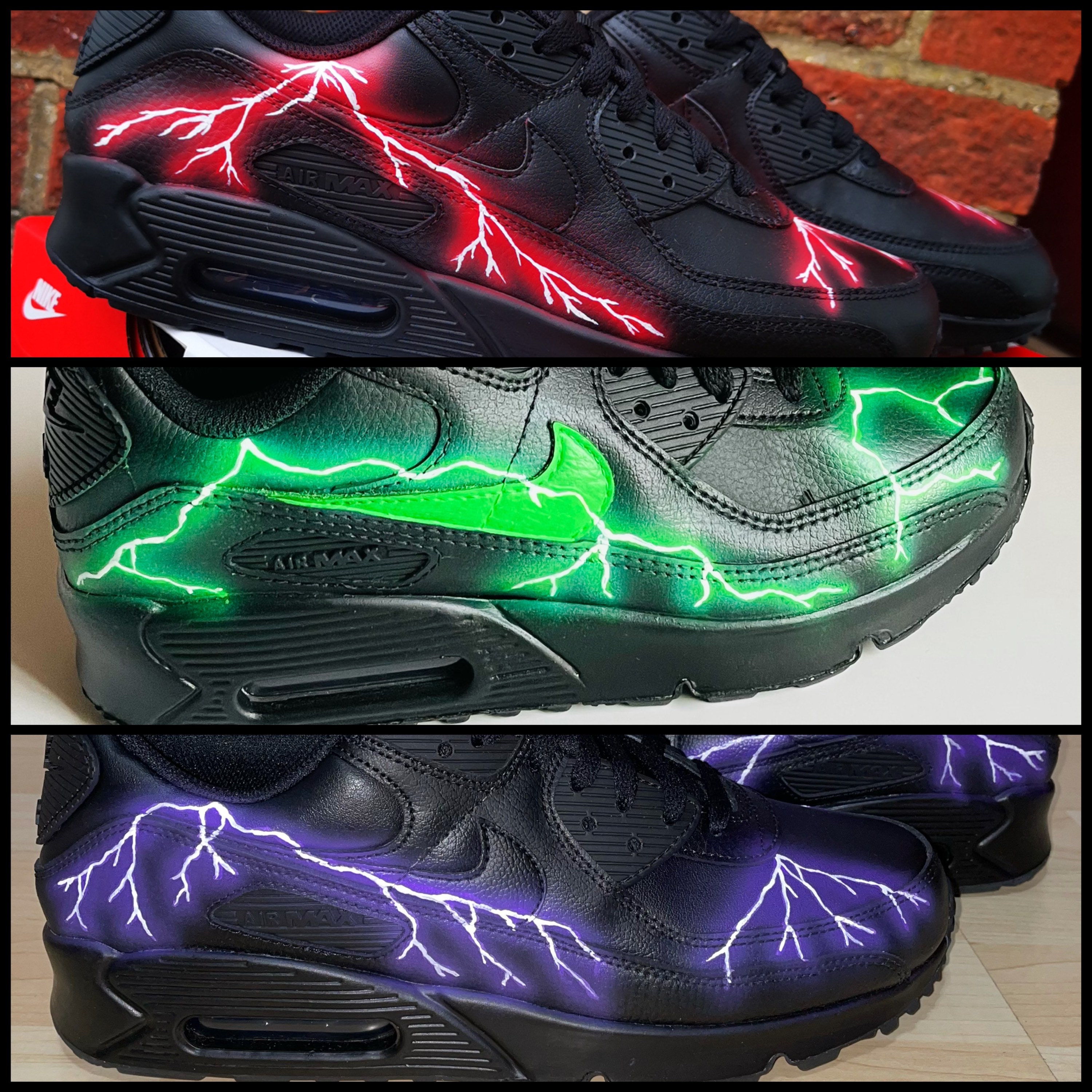 Custom Lightning Nike Air Max 90s - Etsy