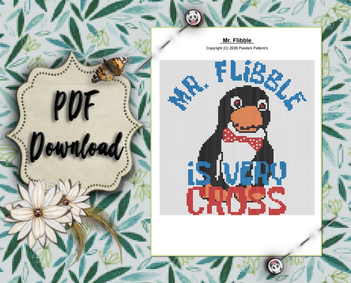 Mr. Flibble Cross Stitch Pattern (PDF Download) - Etsy