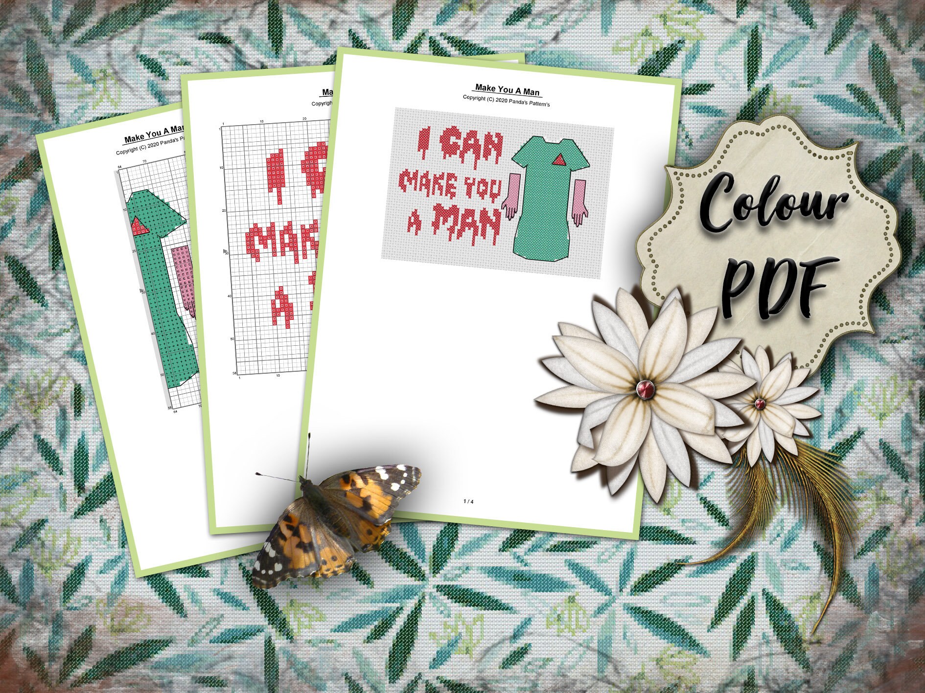 Make You a Man Cross Stitch Pattern (PDF Download) - Etsy