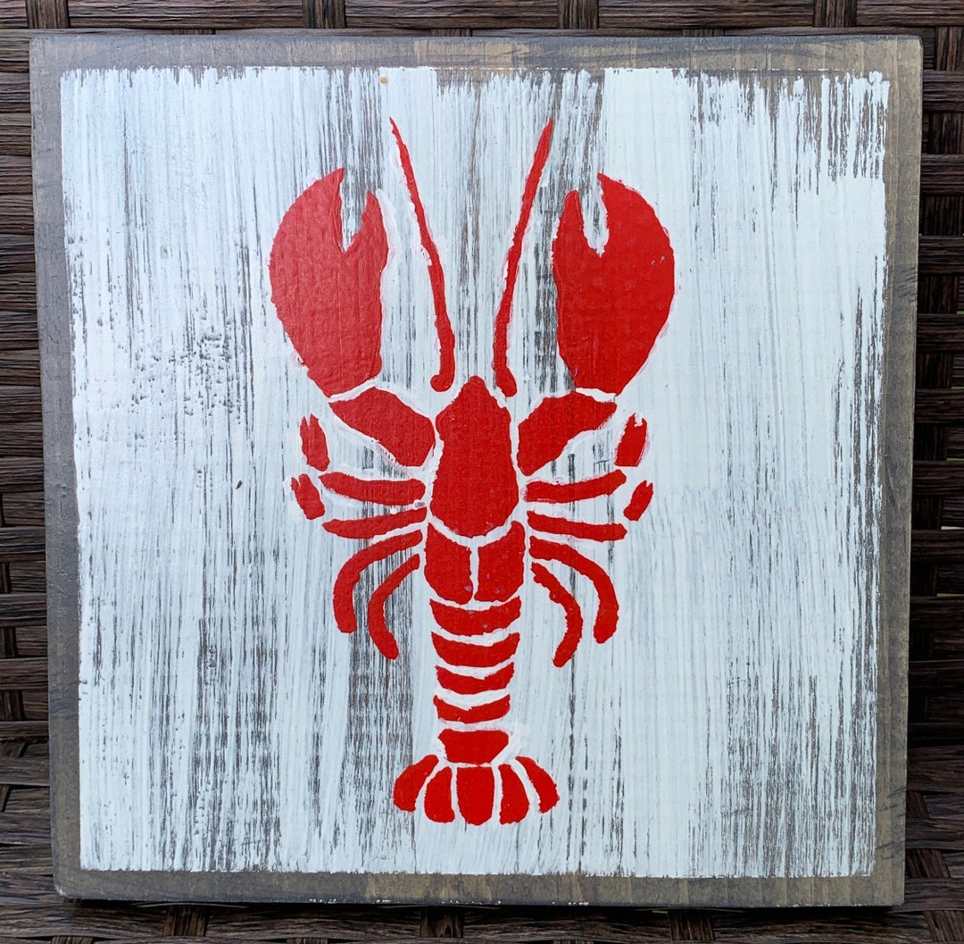 Lobster Cottage Sign, Beach Lobster, Cottage Sign, Red Lobster ...