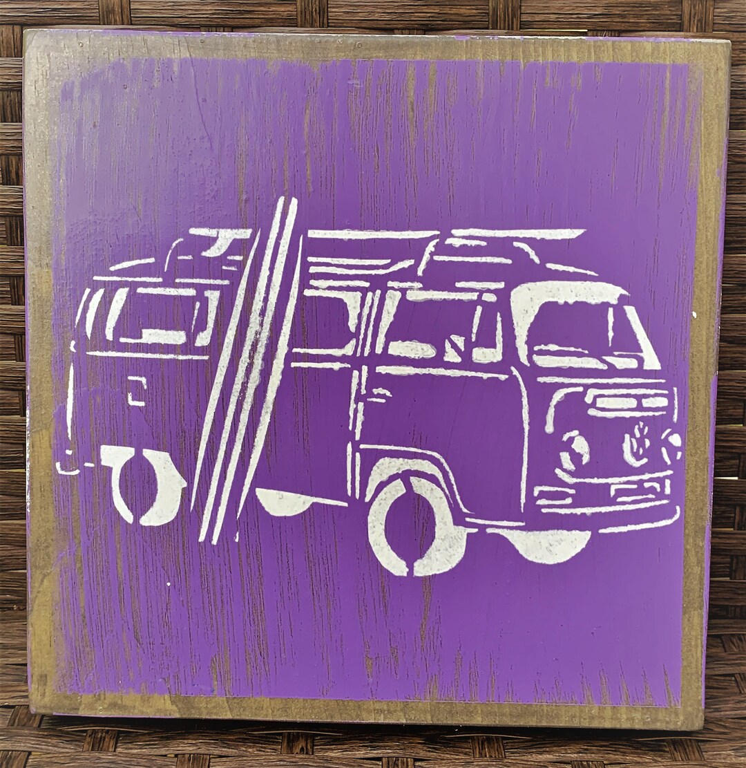VW Surfing Van Sign, Beach Sign, Tiki Bar, VW, VW Bus, Surfing Van ...