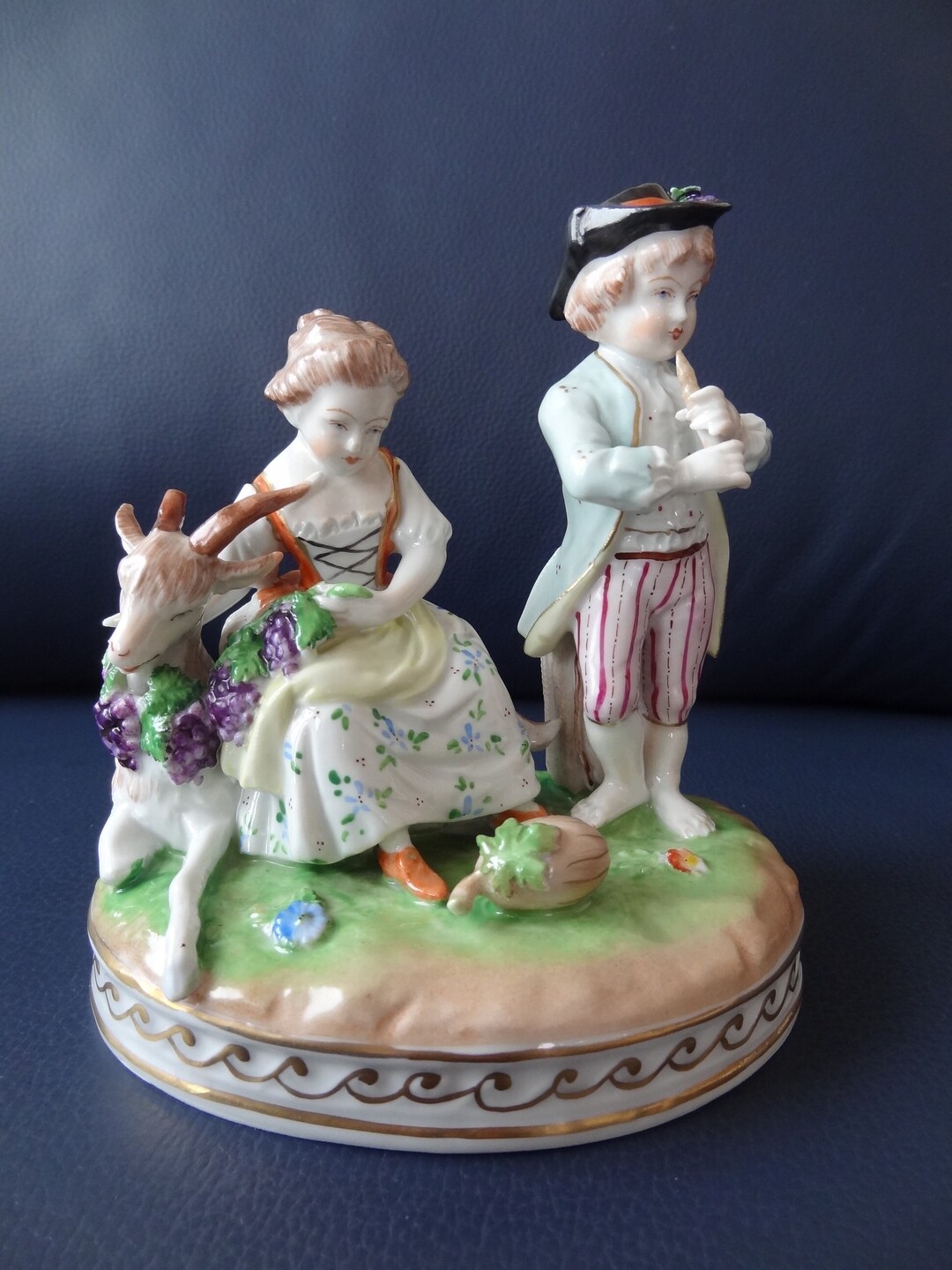 Porcelain Figurine, Dresden Carl Thieme, Gardener Children With Goat - Etsy