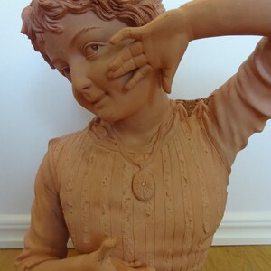 Large Bust of a Girl Terracotta Urbach Brothers Turn - Etsy