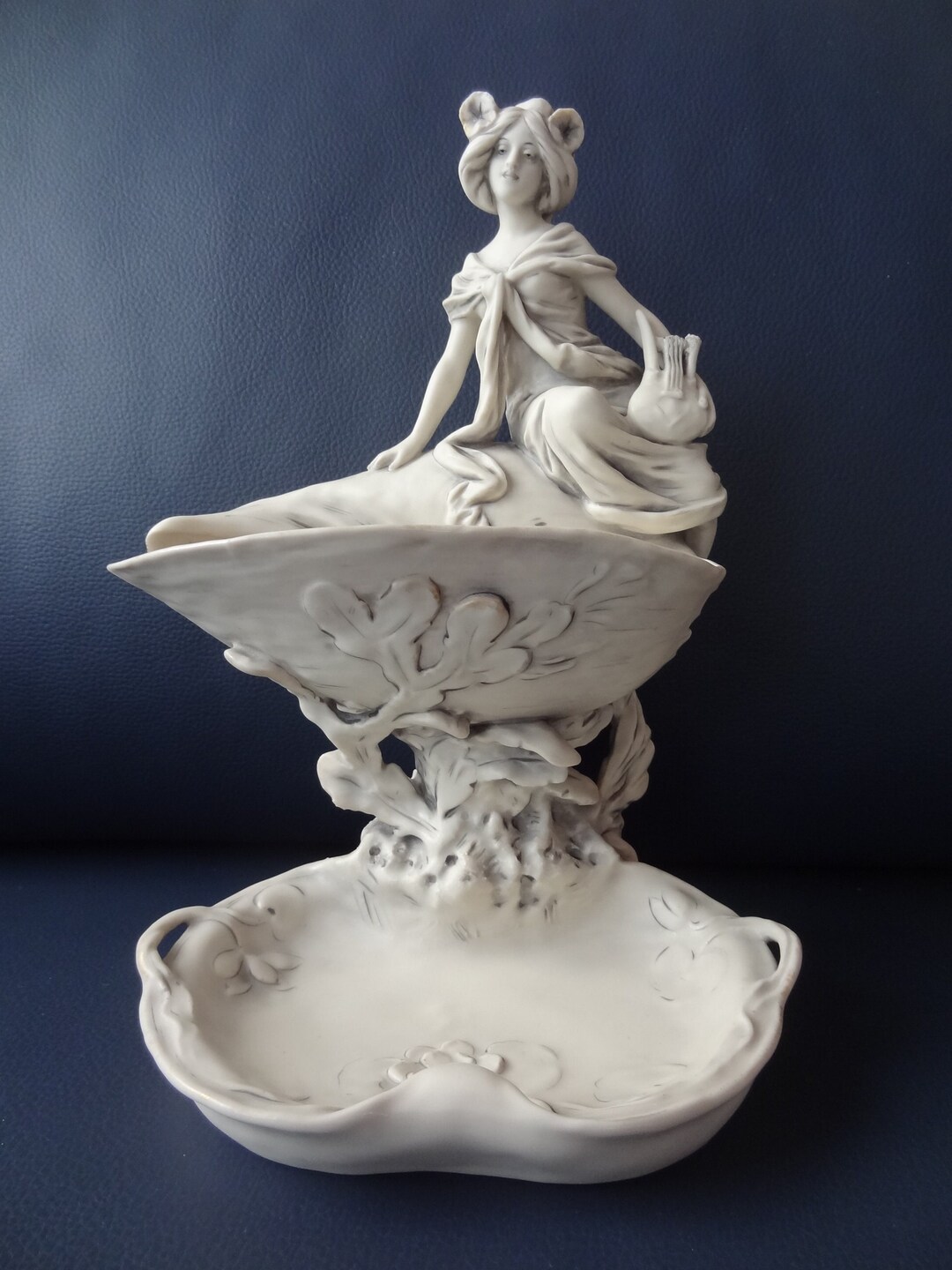 Royal Dux, Bohemia, Large Antique Art Nouveau Bowl, Nymph With Lyre - Etsy