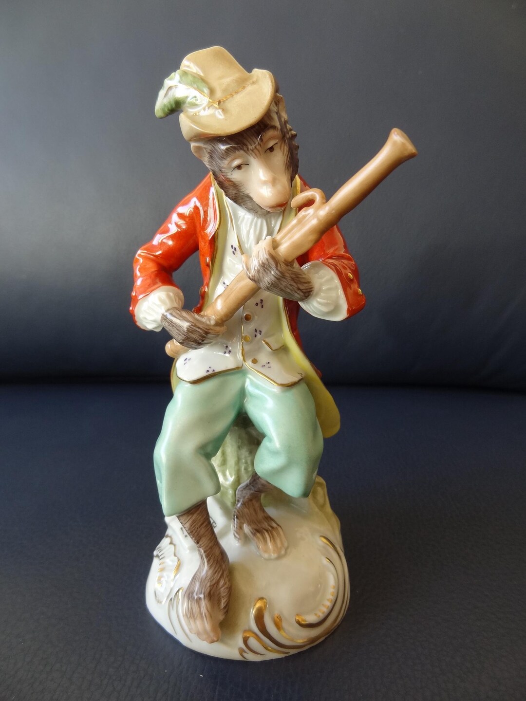 Porcelain Figure, Monkey Band, Bassoon Players, Dresden - Etsy
