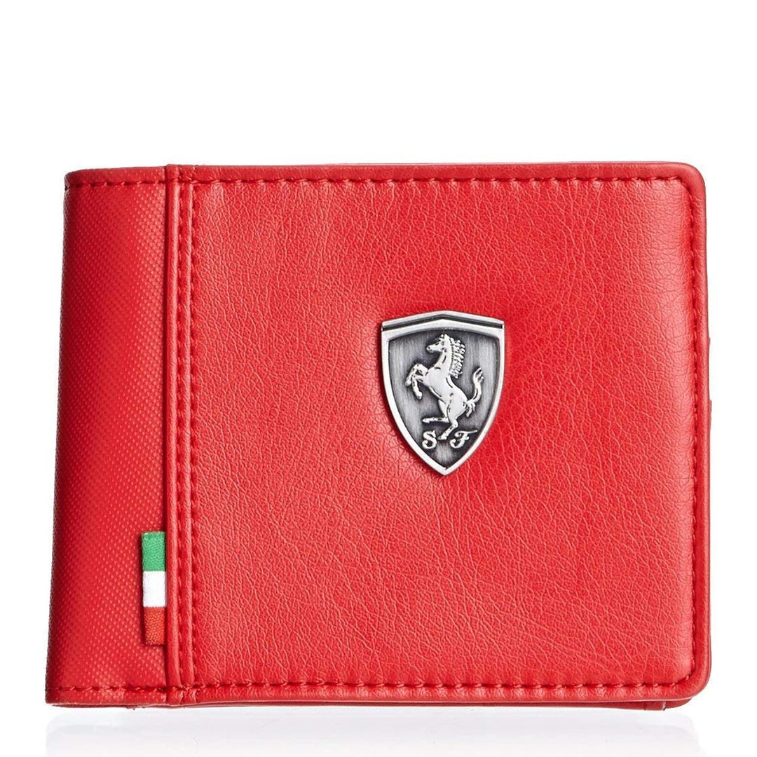 Authentic Puma Red Bifold Genuine PU Leather Styles Men's Wallet Purse ...