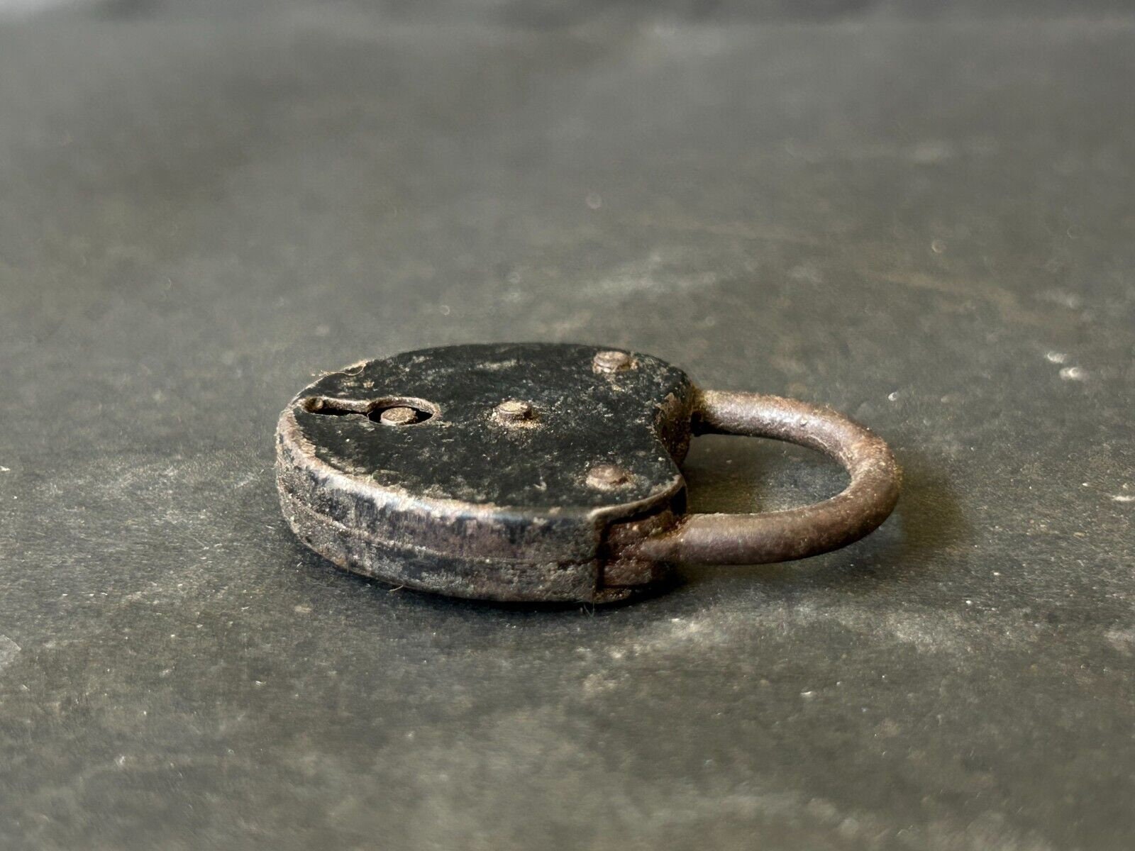 Old Vintage Rare Rustic Iron Rich Patina Small Unique Padlock With Key ...